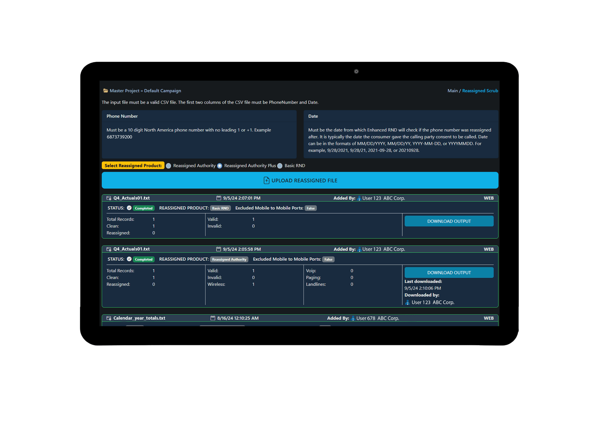 TCPA Reassigned ID℠ | Reassigned Numbers & Verification Scrubbing